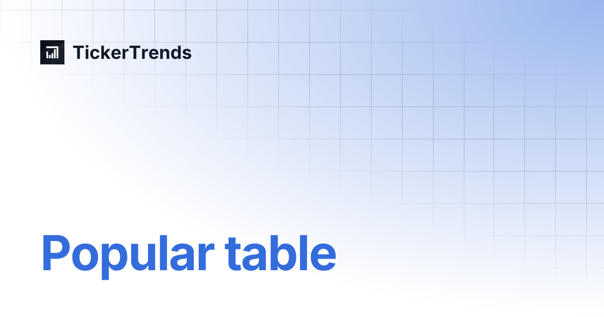 Popular table | TickerTrends